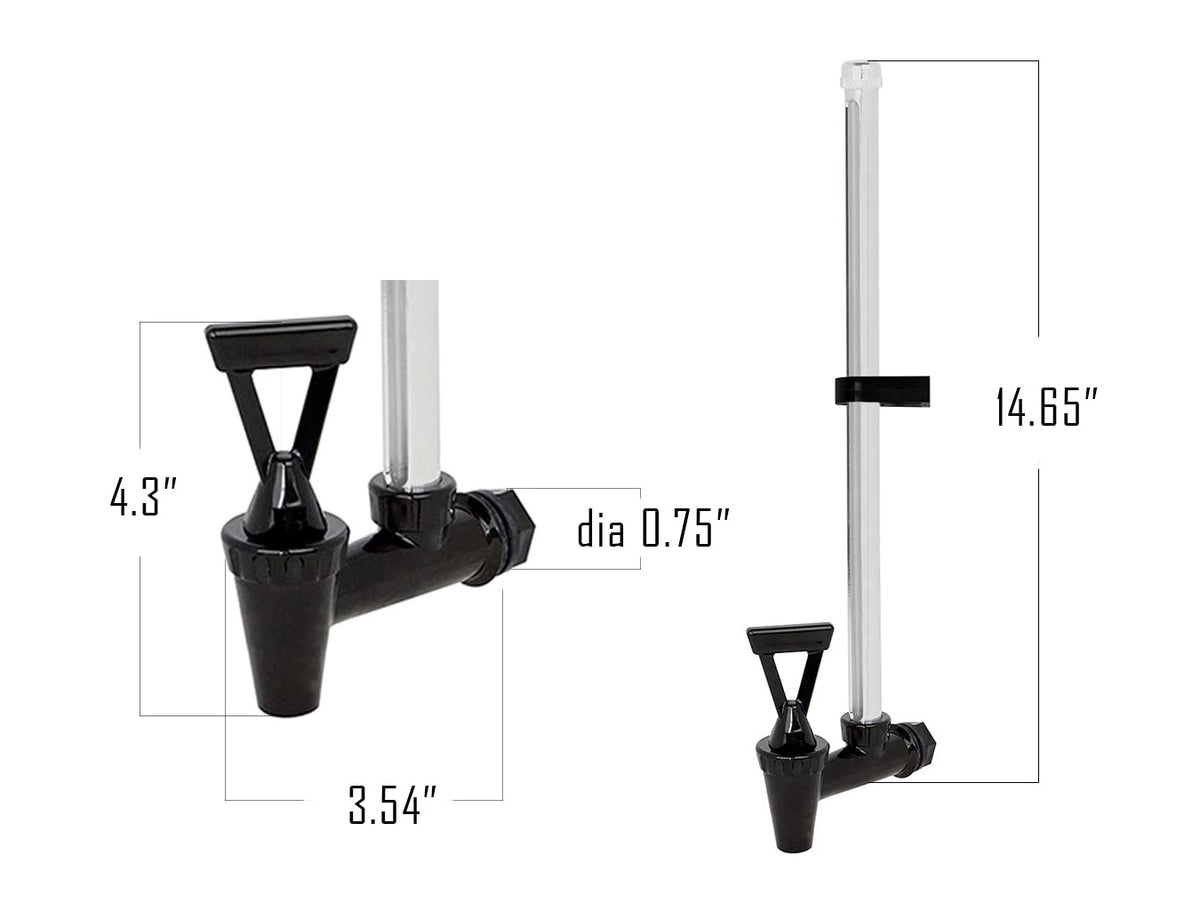 Bulk Purchase of 13" Gravity Water View Spigots for Resellers.