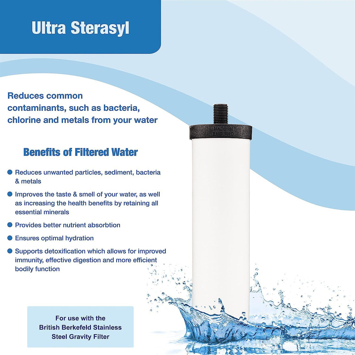 British Berkefeld w/4 Ultra Sterasyl Filters - 8.5 Litre (Big Berkey ...